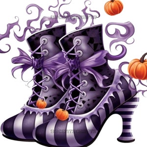 17 Halloween Witch Boots Clipart, Witch Boots PNG, Watercolor Gothic ...