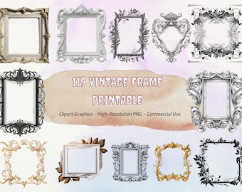 Vintage Frames Instant Download Printable Digital Collage - Etsy
