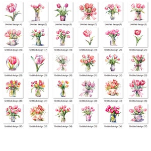 63 Pink Tulip Watercolor Clipart, Transparent PNG , Flower Vase, Flower ...