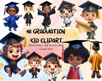 Graduation Kid Clipart, Vector Preschool, Students, Diploma, Graduation ...