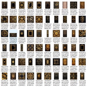 115 Gilded Black Book Covers, Instant Download Digital Sheets for ...