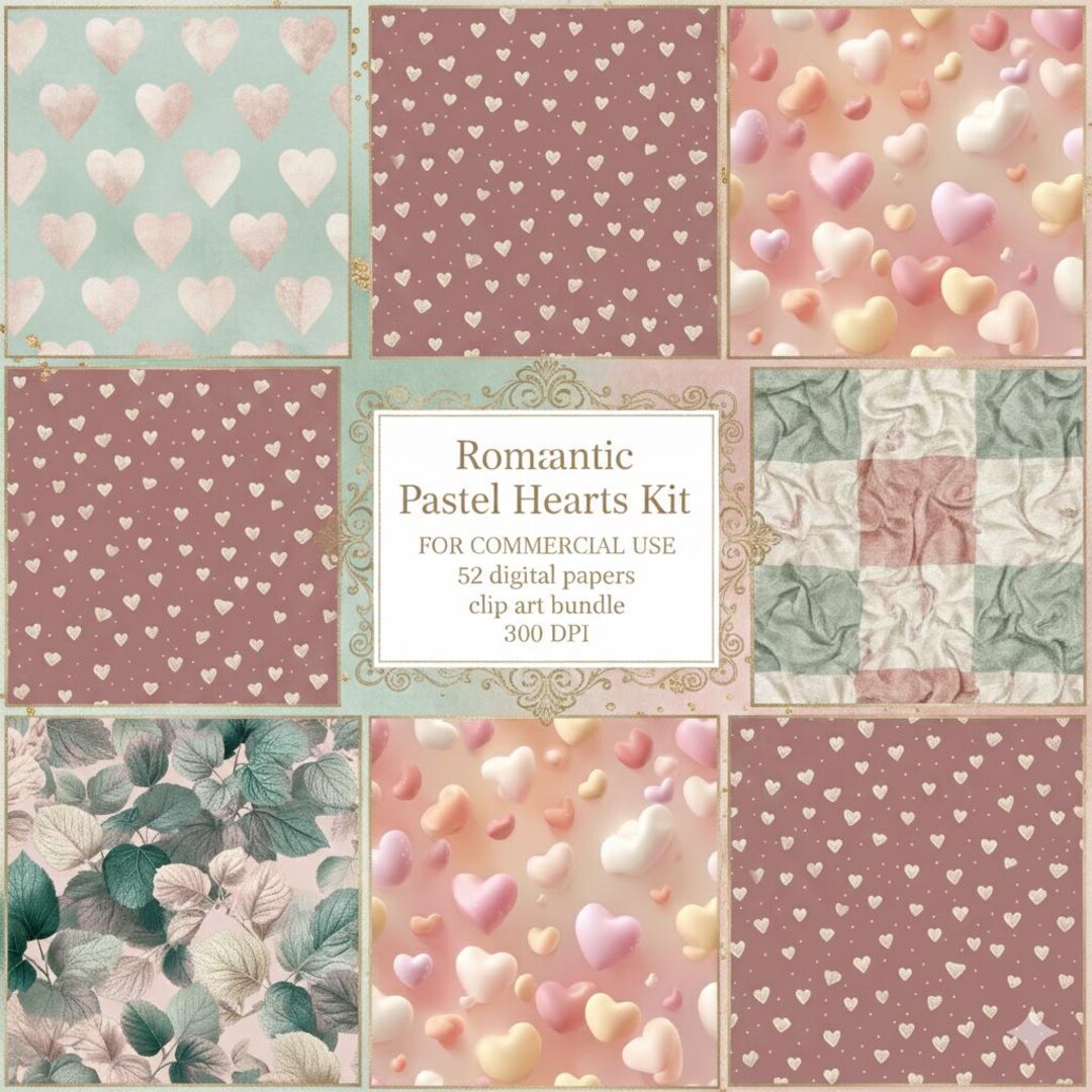 Little Love Hearts Seamless Digital Paper | Cute Romantic Pattern ...