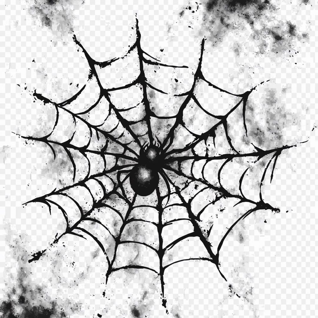 Creepy Spider Web Clipart, Digital PNG Halloween Graphics Digital ...