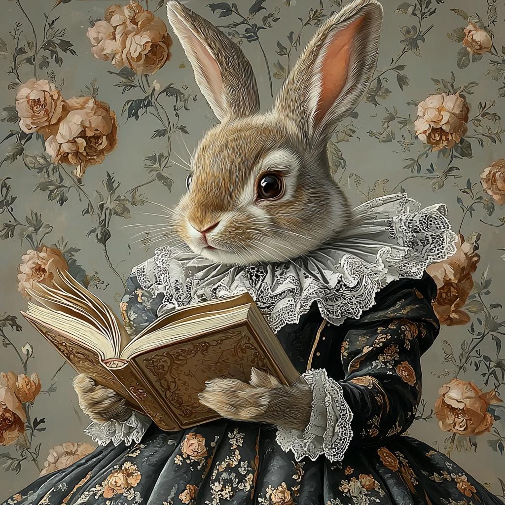 53 Floral Bunny Digital ATC Cards, Printable Cute Easter Rabbit ...