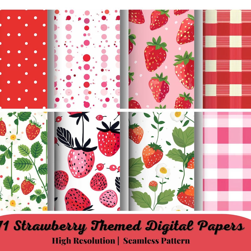 Strawberry Wallpaper - Etsy