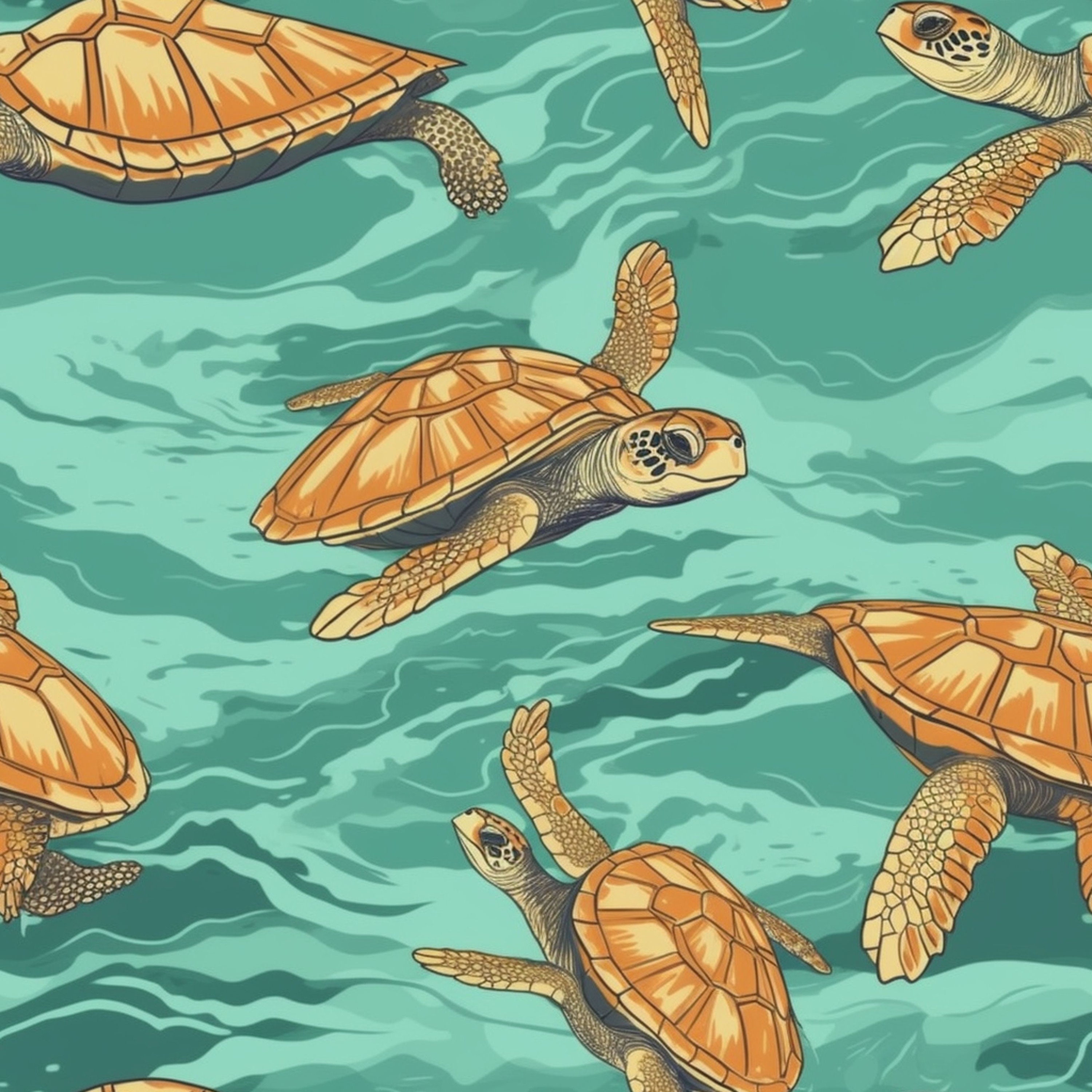 19 Sea Turtle Seamless File Digital Seamless Patterns Papers - Etsy