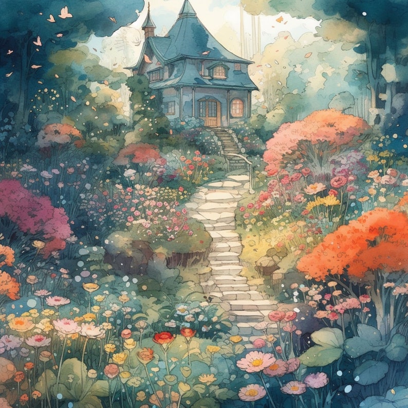 Watercolor Spring Garden Digital Paper Set Spring Flowers Junk - Etsy