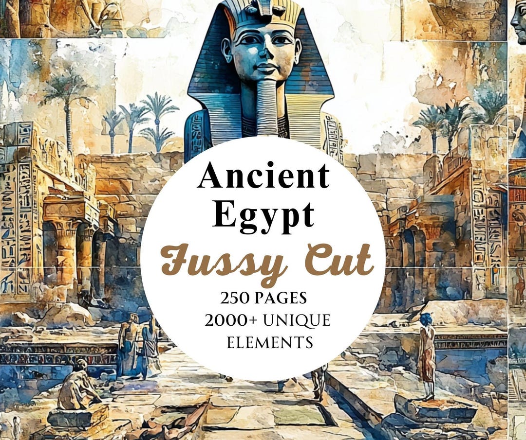 Ancient Egypt Watercolor Fussy Cut Bundle, Pharaohs and Pyramids Images ...