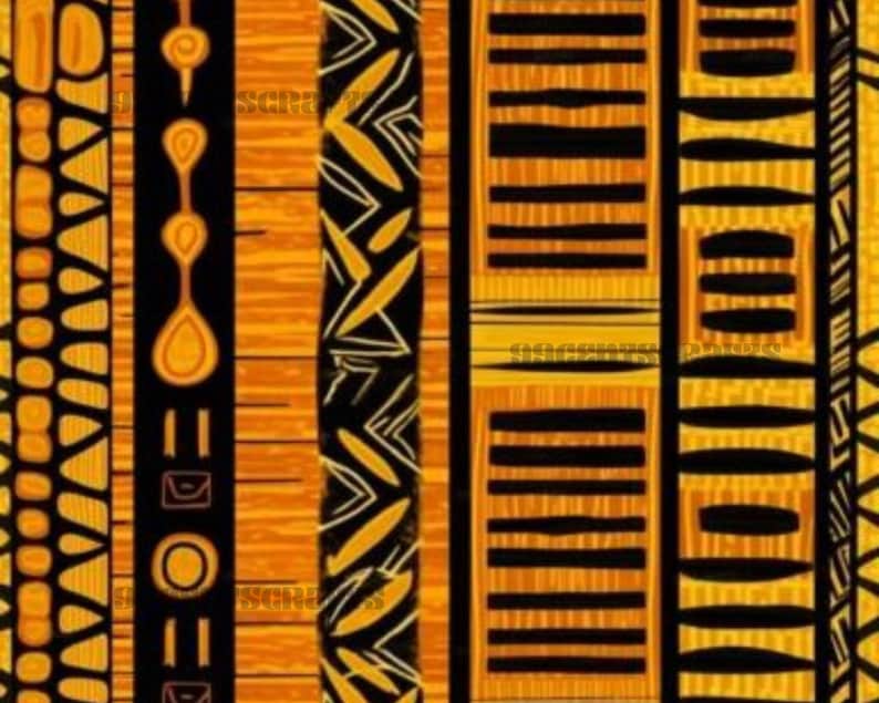 25 Hand Made African Digital Scrapbook Paper | African Background ...