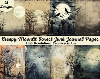 Creepy Skeleton Junk Journal Pages Dark Fantasy Skull Witch Junkjournal ...