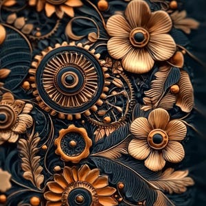 Seamless Steampunk Floral Digital Paper, Steampunk Flowers Seamless ...