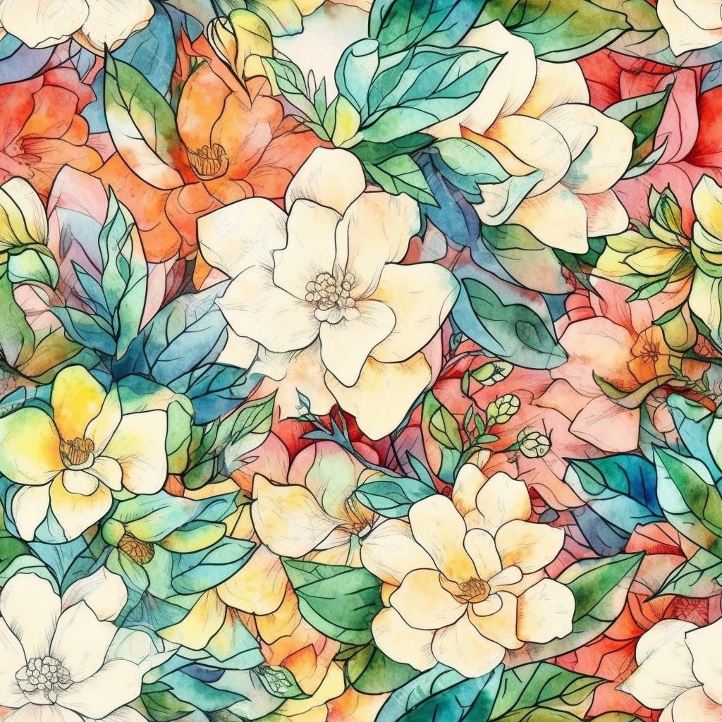Spring Summer Floral Print Seamless Pattern Repeating File for - Etsy