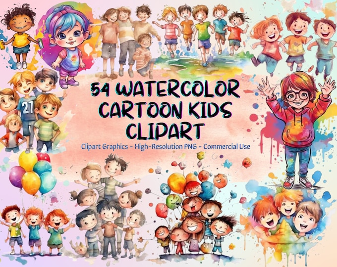 Cartoon Kids PNG Clipart, Cute Children Jumping Together With Joy ...