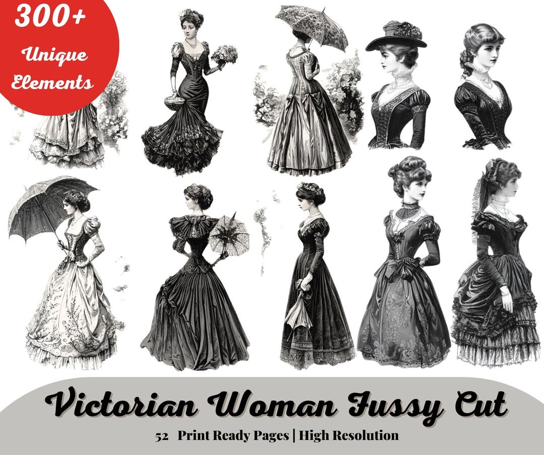 Victorian Woman Junk Journal Supplies Victorian Era Scrapbook Ephemera ...