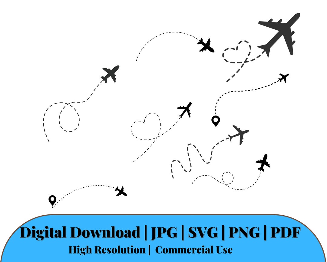 Airplane Bundle SVG PNG Clipart, Travel Svg, Love Travel, Vacation Trip ...