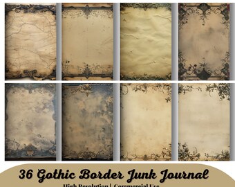 Gothic Border, Dark Scrapbook Page, Victorian Journal Page, Collage ...