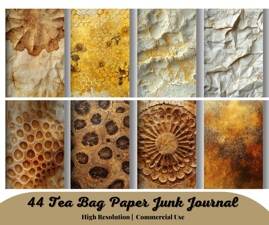 44 Tea Bag Paper for Junk Journal, Scrapbook Handmade Notebooks ...