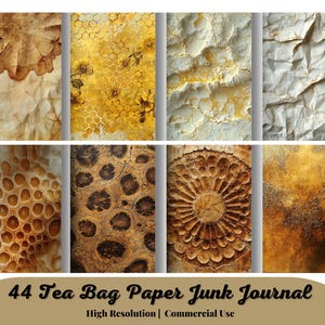 44 Tea Bag Paper for Junk Journal, Scrapbook Handmade Notebooks ...