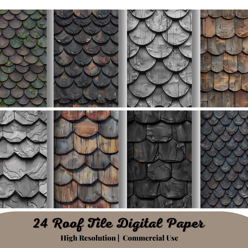 Dollhouse Roof Paper - Etsy