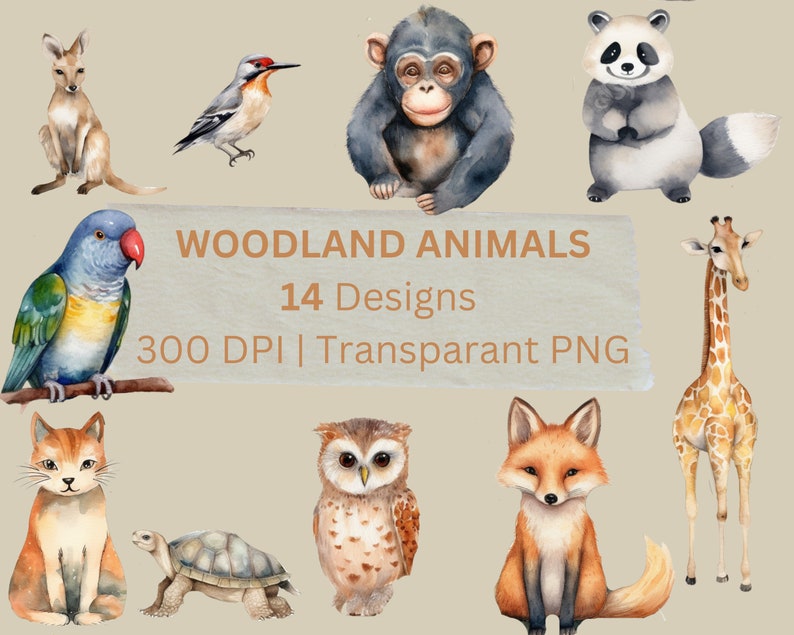 14 PRINTABLE Woodland Animals Clipart Centerpieces Woodland - Etsy