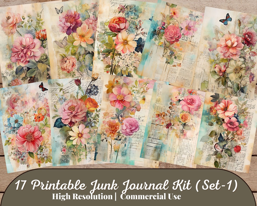 17 Printable Junk Journal Kit, Digital Download, Digital Sheets Paper ...