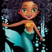 98 African American Little Mermaids Clipart | Instant Download | PNG ...