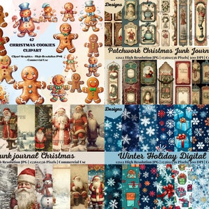 Mega Christmas Clipart- Digital Paper Bundle, Commercial Use ...