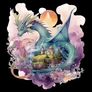 101 Fantasy Dragons Watercolor Clipart Magical Mystical Art - Etsy