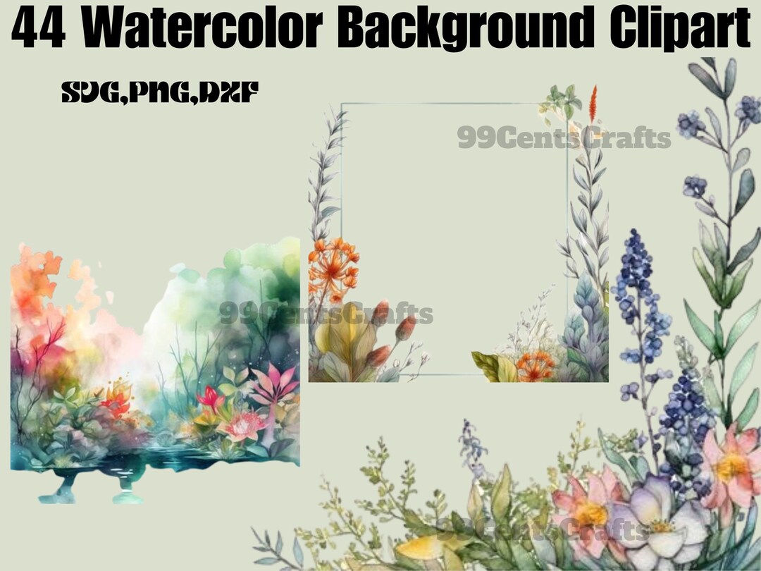 44 Watercolor Background Clipart Watercolor Border - Etsy