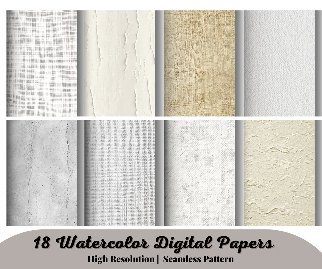 18 Watercolor Digital Papers - Watercolour Paper Textures - Paper ...