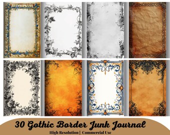 Gothic Border, Dark Scrapbook Page, Victorian Journal Page, Collage ...