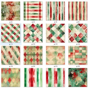 30 Printable Paper Green Red Theme, Double Sheets, Big Bundle ...