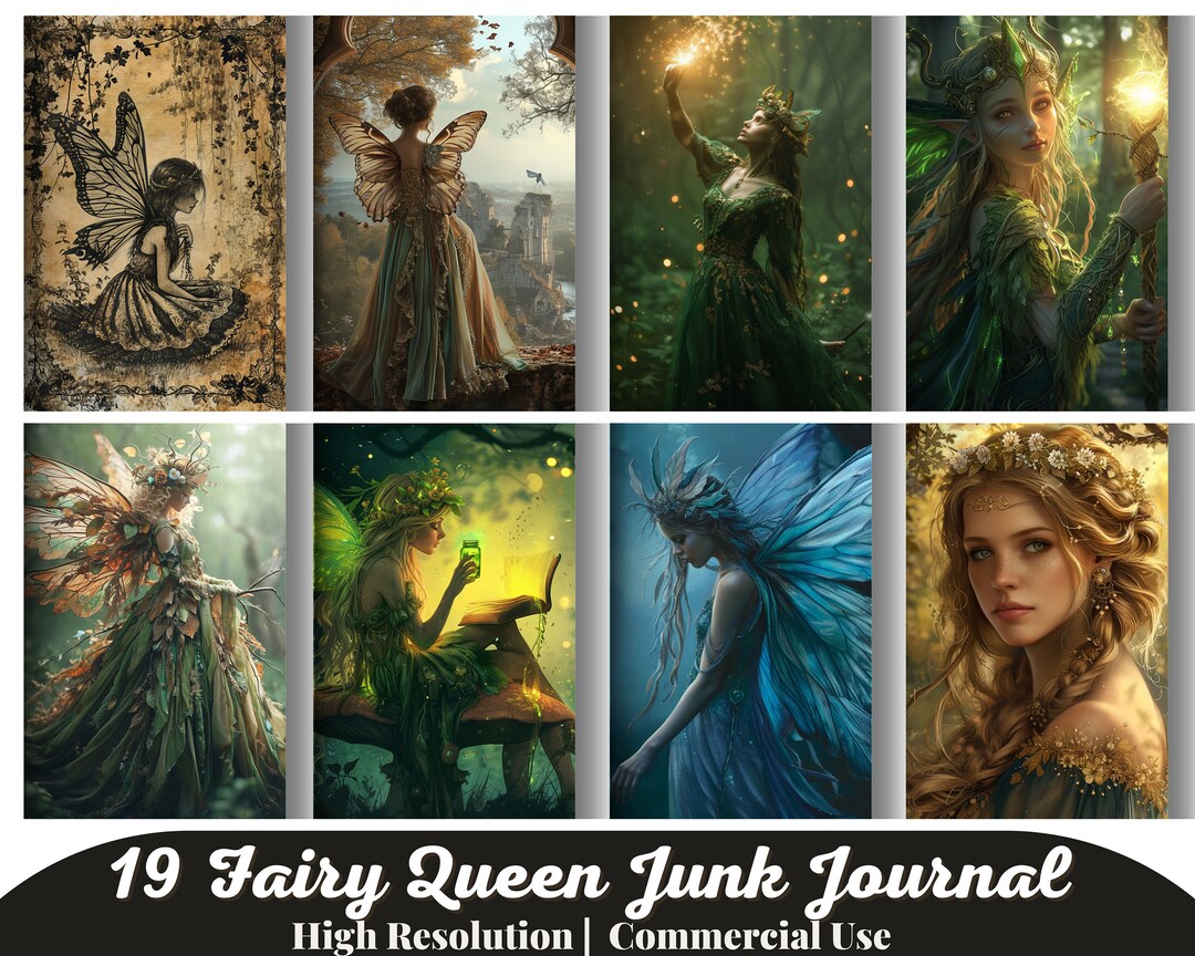 19 Fairy Queen Junk Journal, Printable Kit, Fairytale Fantasy, Digital ...