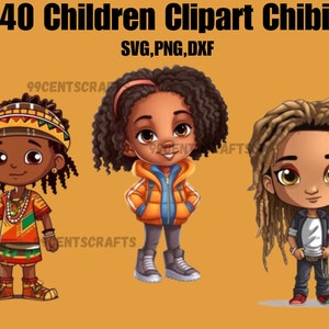 40 Cute Chibi Children Clipart, Children Png, Child Clipart, Boy and ...