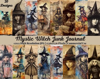 Mystic Witch Junk Journal Kit, Digital Scrapbook Paper, Wicca Printable ...