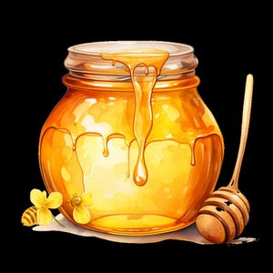 103 Watercolor Honey Bee Clipart Spring Garden Bee and Honey Drips Clip ...