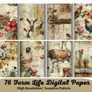 76 Country Living Farm Life Junk Journal, Vintage Printable Pages, Farm ...