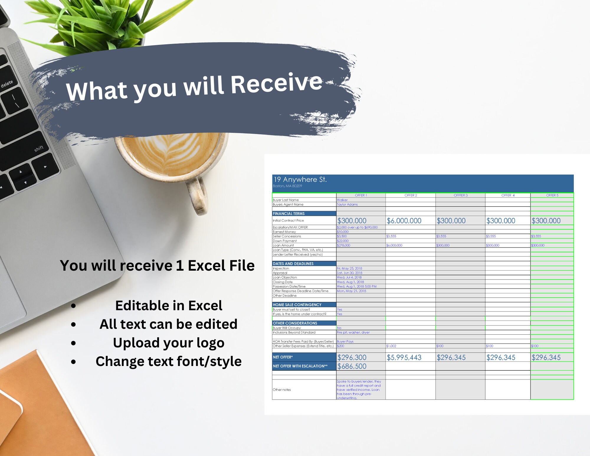 The Ultimate Multiple Offer Spreadsheet for Realtors (digital Download ...