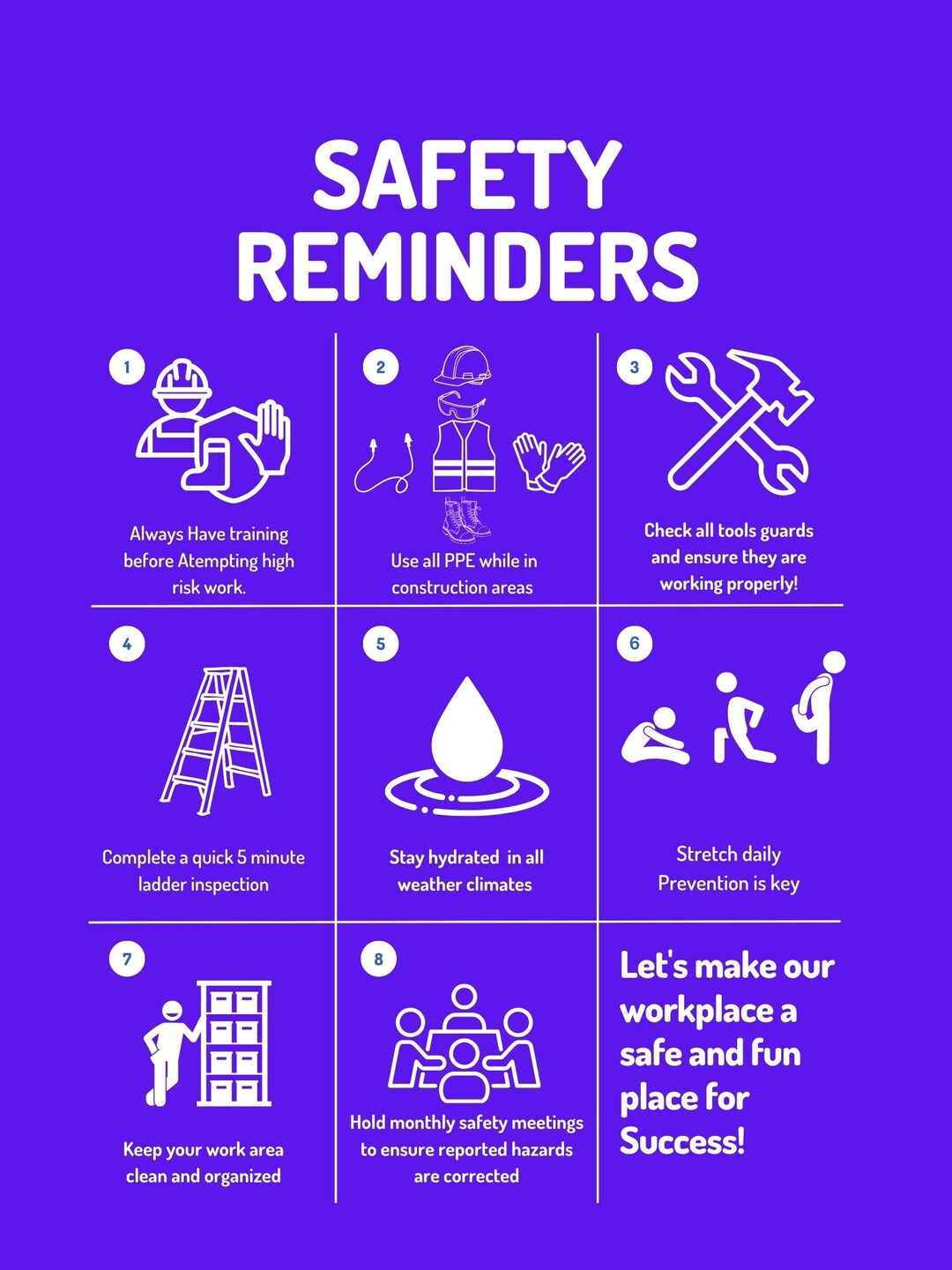 Safety Reminders Poster Digital Printable PNG, PDF, JPG Instant ...