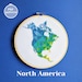 North America Map Cross Stitch Pattern. American Continent Shape for ...