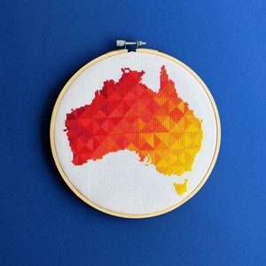 Australia Maps, Set of TWO Modern Cross Stitch Patterns. Watercolor and ...
