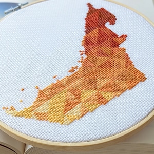 United Arab Emirates Map Embroidery Pattern. Modern Xstitch Design for ...