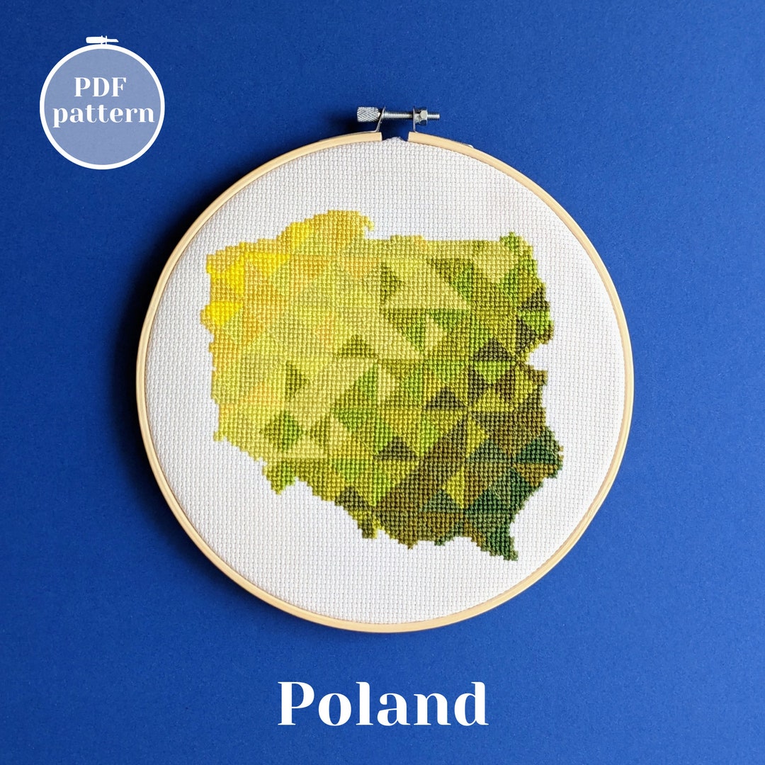 Poland Map Cross Stitch Pattern. Polish Wedding Handmade Gift Idea ...