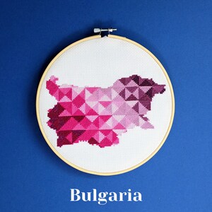 Bulgaria Cross Stitch Pattern. DIY Wall Decor Map or Gift Idea for a ...