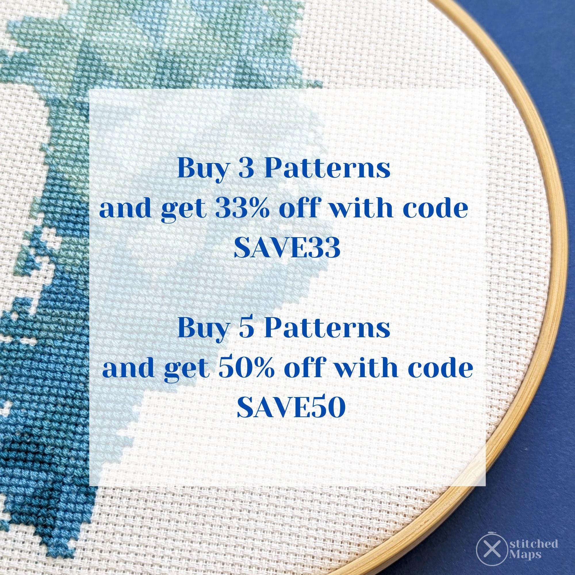 Greenland Map Cross Stitch Pattern. Modern Simple Xstitch PDF Chart ...