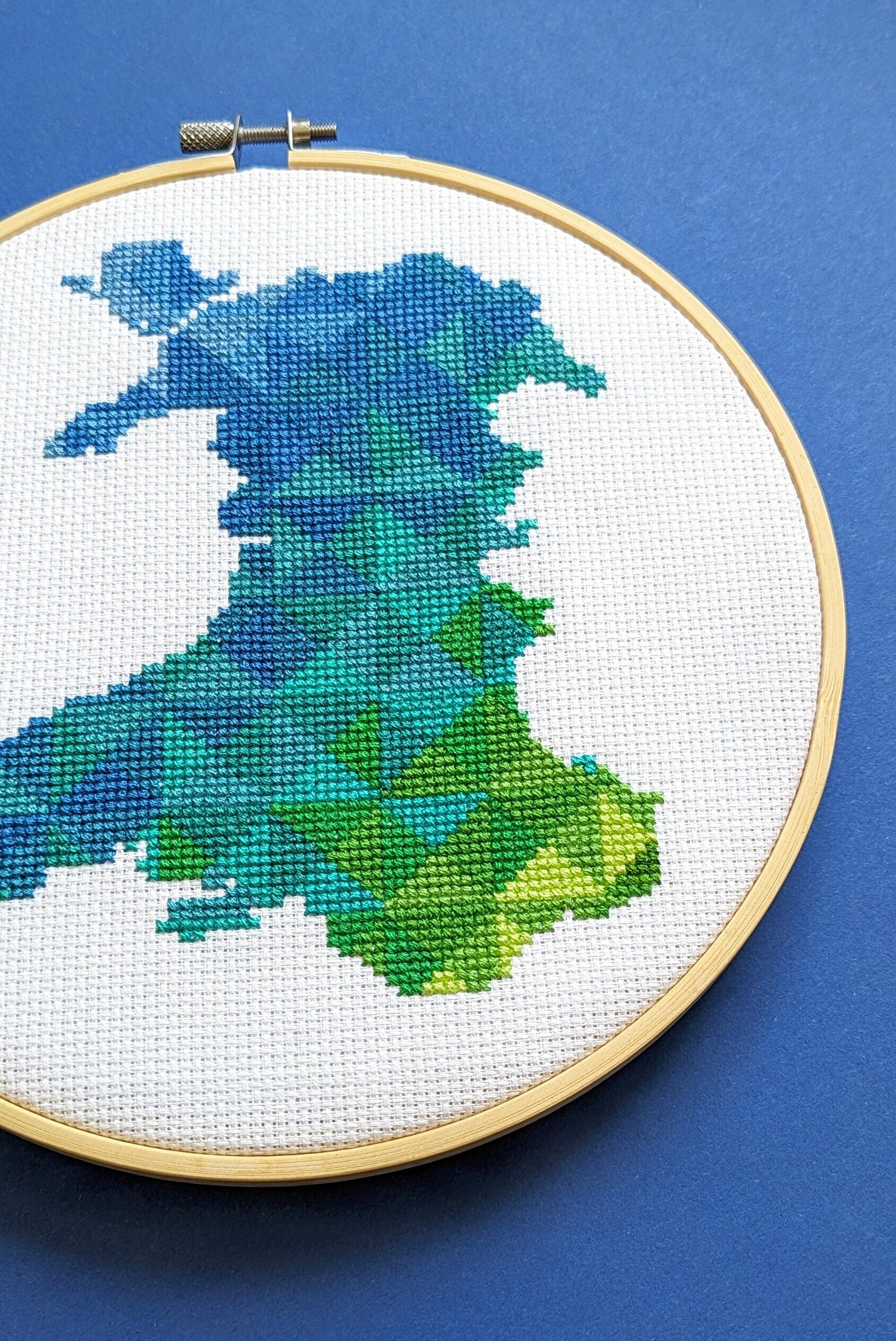 Wales Map Cross Stitch Pattern. Welsh Country Shape for Embroidery ...
