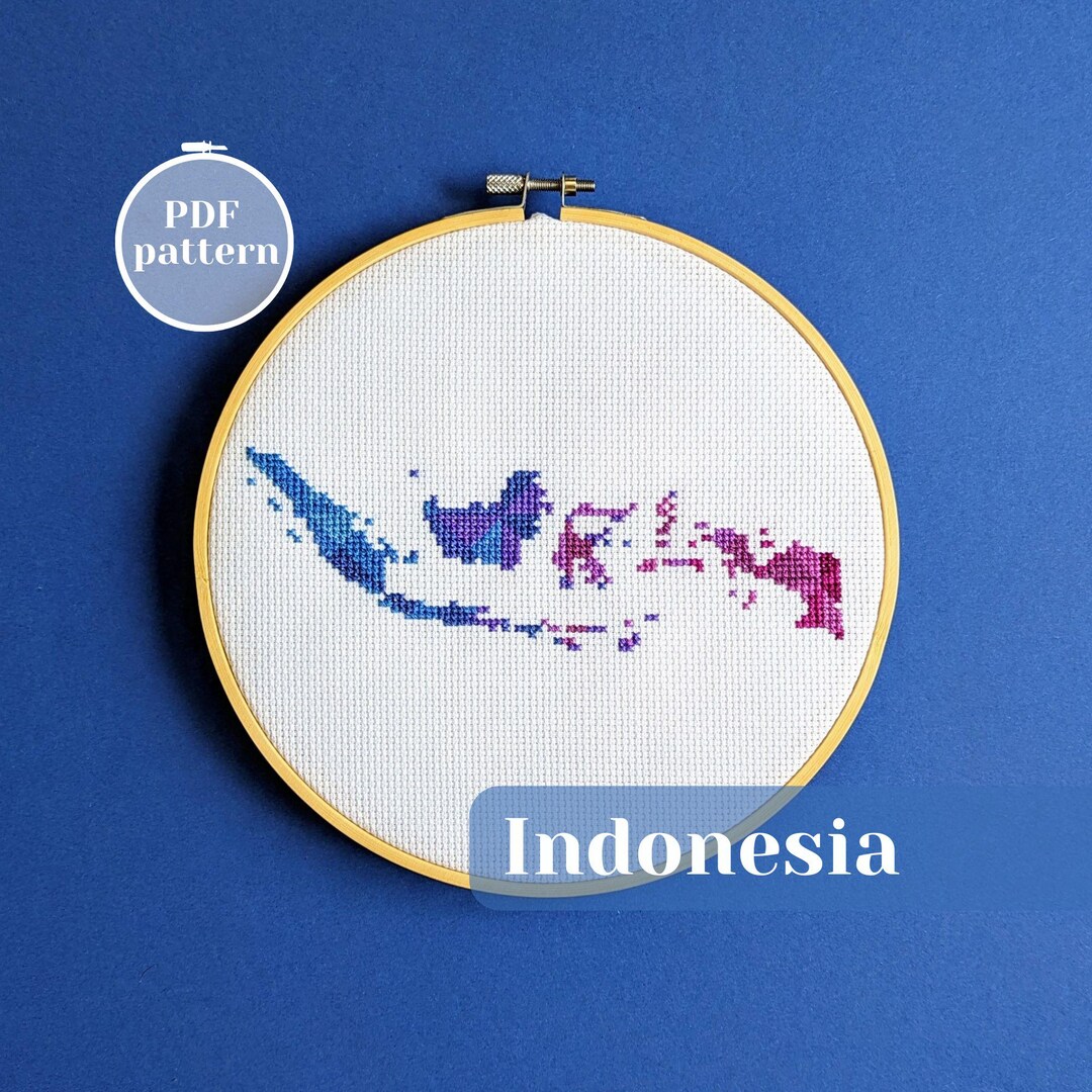 Indonesia Cross Stitch Pattern. Counted Xstitch Chart for Instant ...