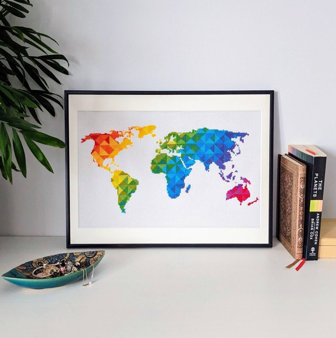 World Map Cross Stitch Scheme for Instant Download. Rainbow - Etsy