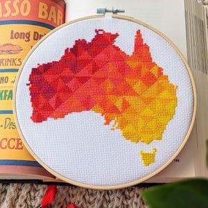 Australia Maps, Set of TWO Modern Cross Stitch Patterns. Watercolor and ...