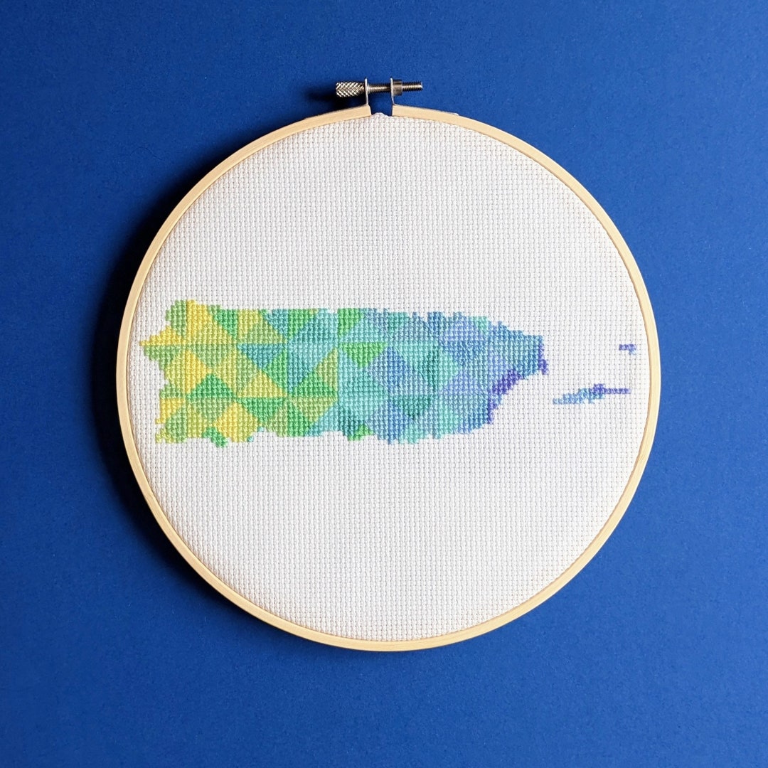 Puerto Rico Outline Cross Stitch Pattern. Modern Xstitch - Etsy